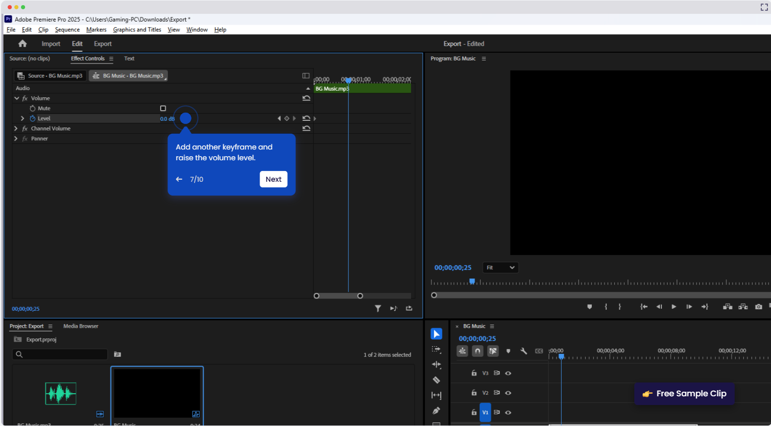 How to gradually increase volume in Premiere Pro: 1-Min Guide